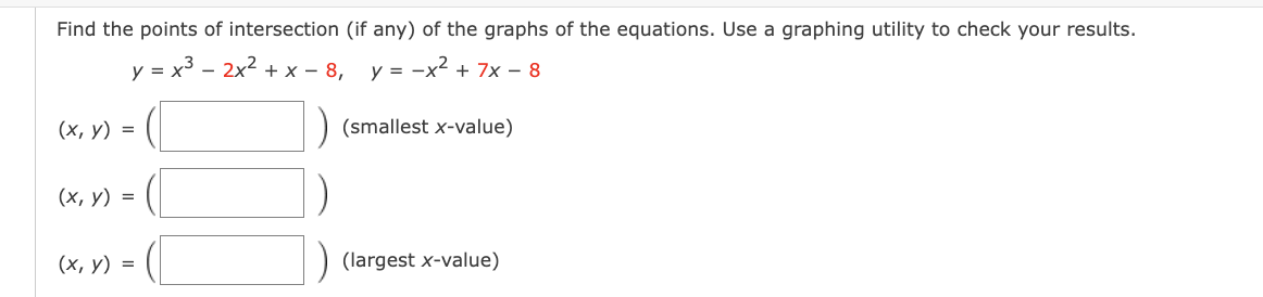Solved Find the points of intersection (if any) ﻿of the | Chegg.com