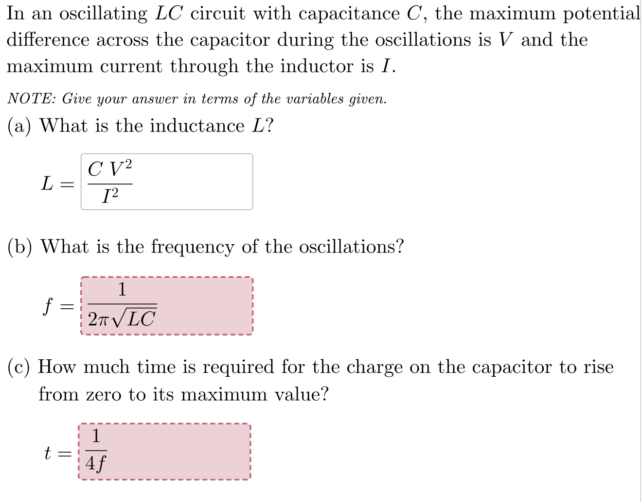 Solved In an oscillating LC ﻿circuit with capacitance C, | Chegg.com