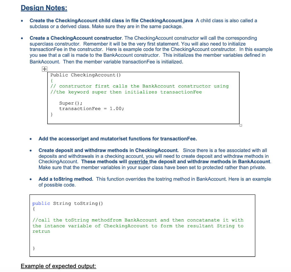 Solved Ch 8 Program 1 Bankaccount And Checking Account