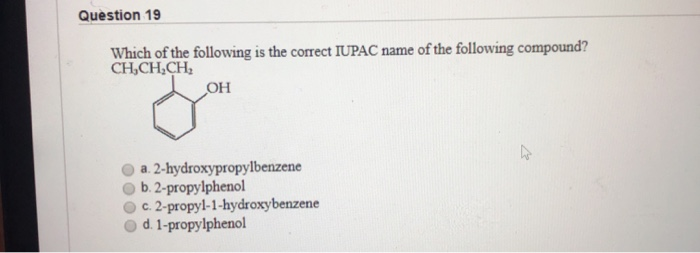 Solved Question 19 Which of the following is the correct | Chegg.com