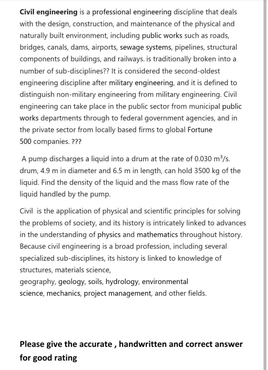 Solved Civil engineering is a professional engineering | Chegg.com