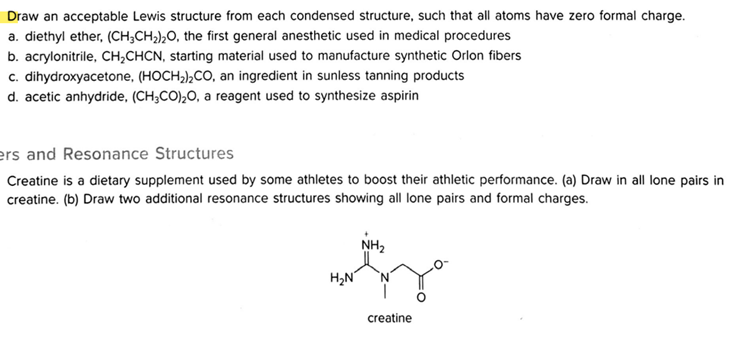 Solved Draw an acceptable Lewis structure from each | Chegg.com