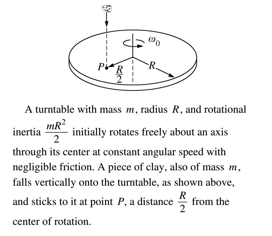 Solved 00 R. PR 2 I 1 A turntable with mass m, radius R, and | Chegg.com