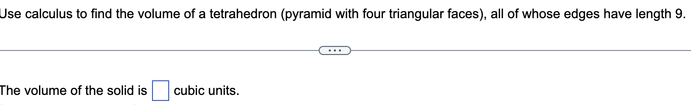 Solved Jse calculus to find the volume of a tetrahedron | Chegg.com