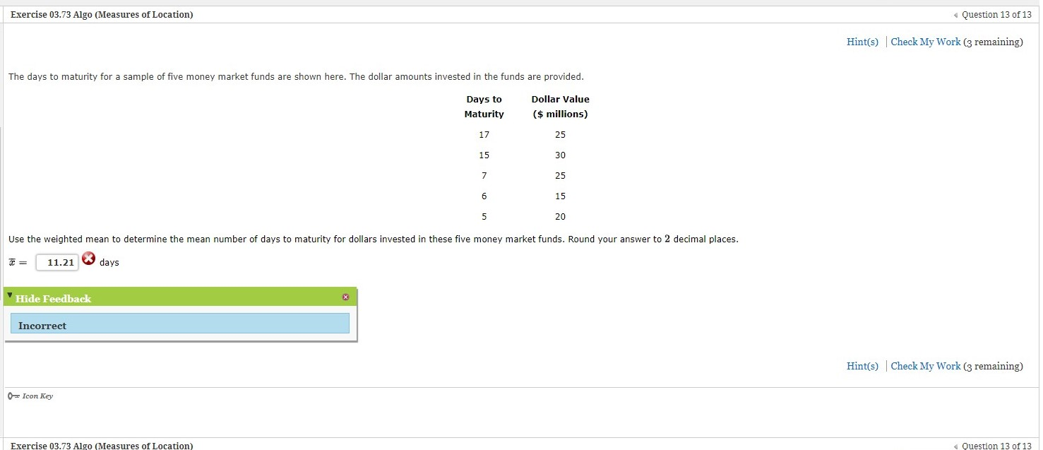 Solved Exercise 03 73 Algo Measures Of Location Question