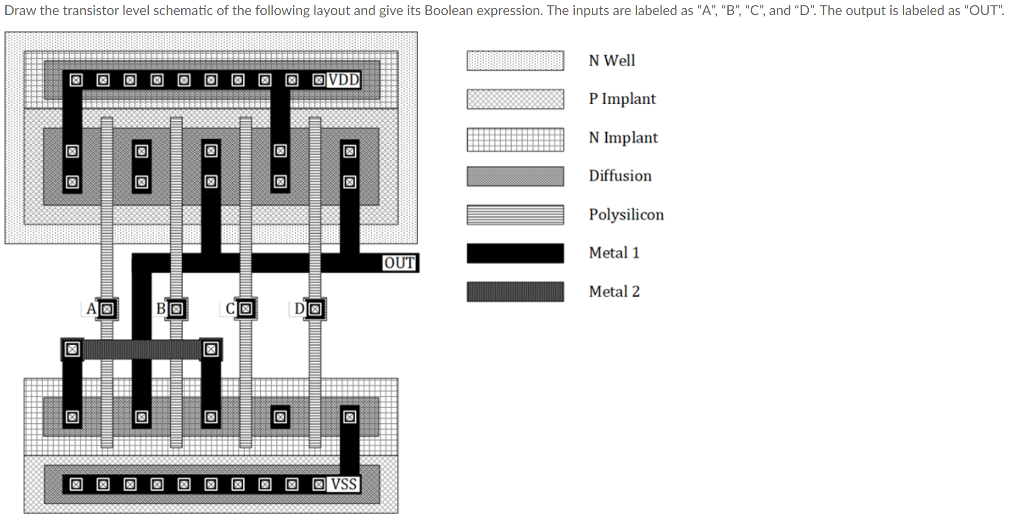 Solved Draw the transistor level schematic of the following | Chegg.com