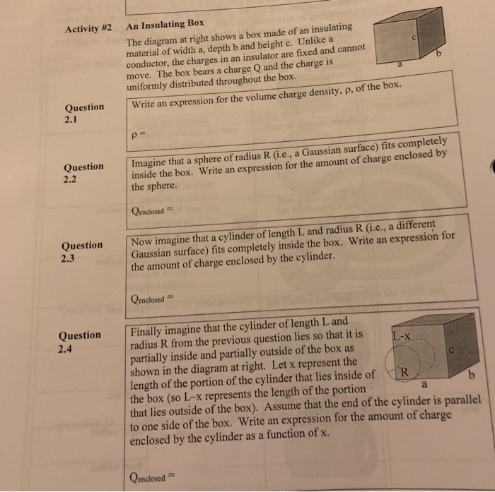 Solved Activity #2 An Insulating Box The diagram at right | Chegg.com