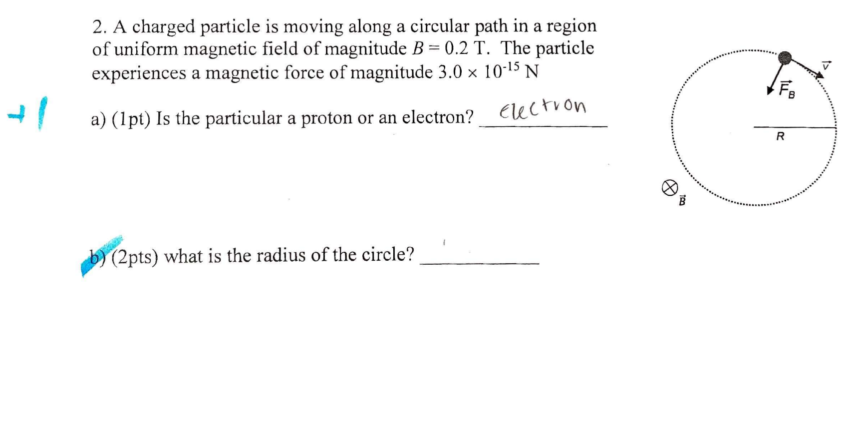 Solved 2. A charged particle is moving along a circular path | Chegg.com