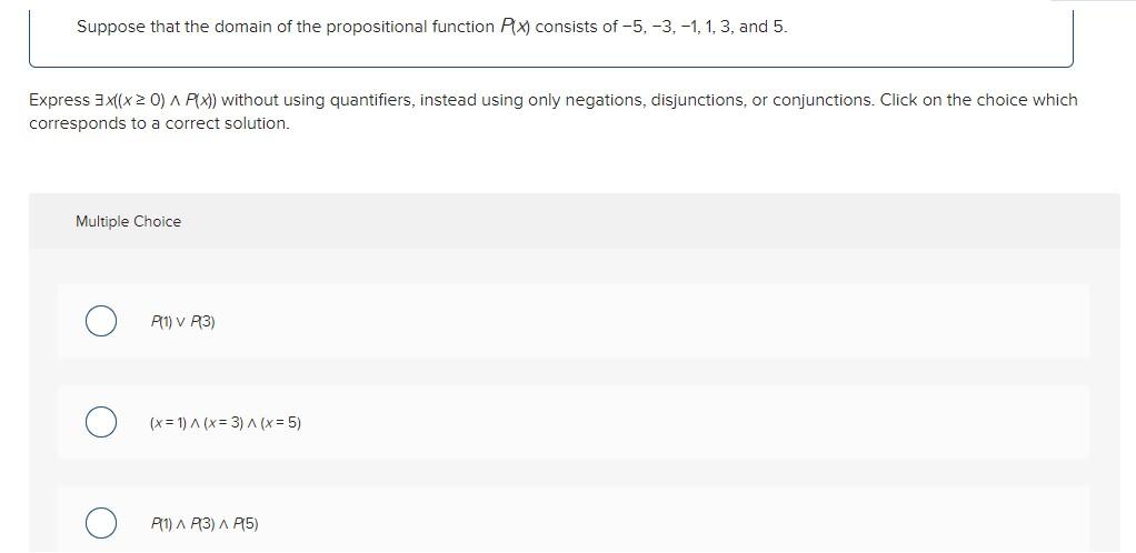 Solved Suppose that the domain of the propositional function | Chegg.com
