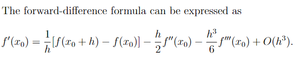 Solved The forward-difference formula can be expressed as | Chegg.com