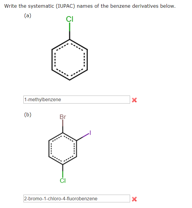 Solved Write the systematic (IUPAC) names of the benzene | Chegg.com