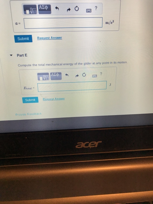 Solved (Chapter 11 Item 9 Constants A 0.580 kg glider on an | Chegg.com