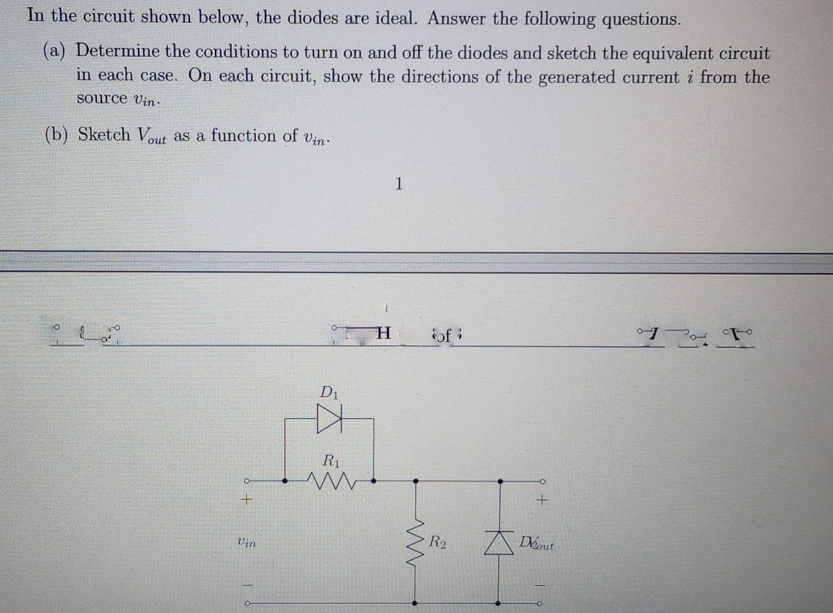 Solved In the circuit shown below, the diodes are ideal. | Chegg.com