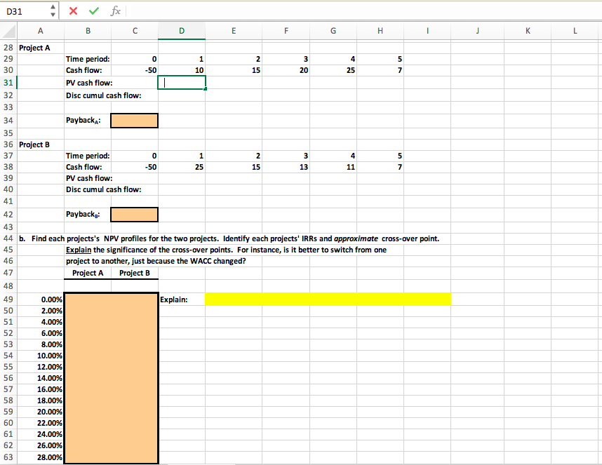 You need to find the NPV, IRR, MIRR, Discounted | Chegg.com