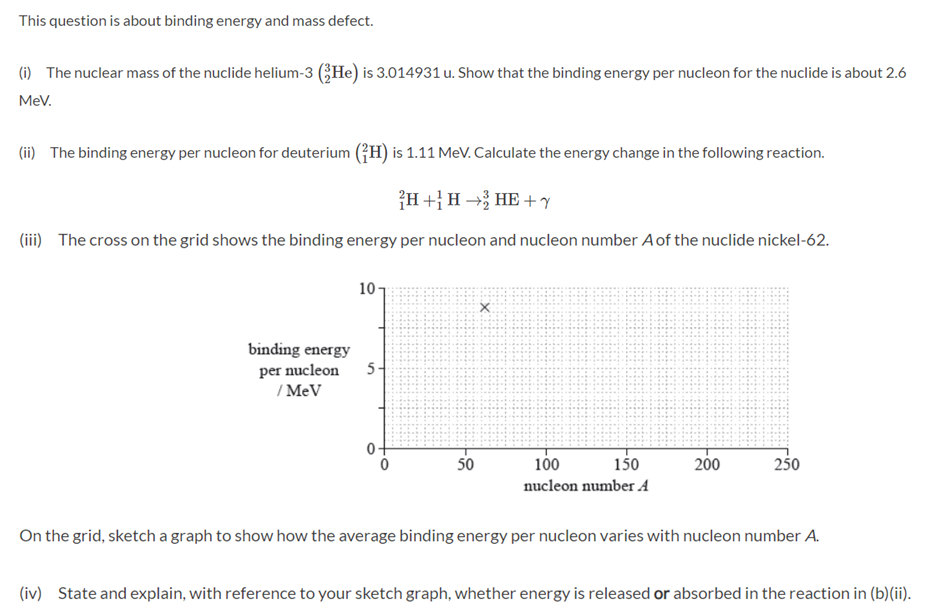 Solved This question is about binding energy and mass | Chegg.com