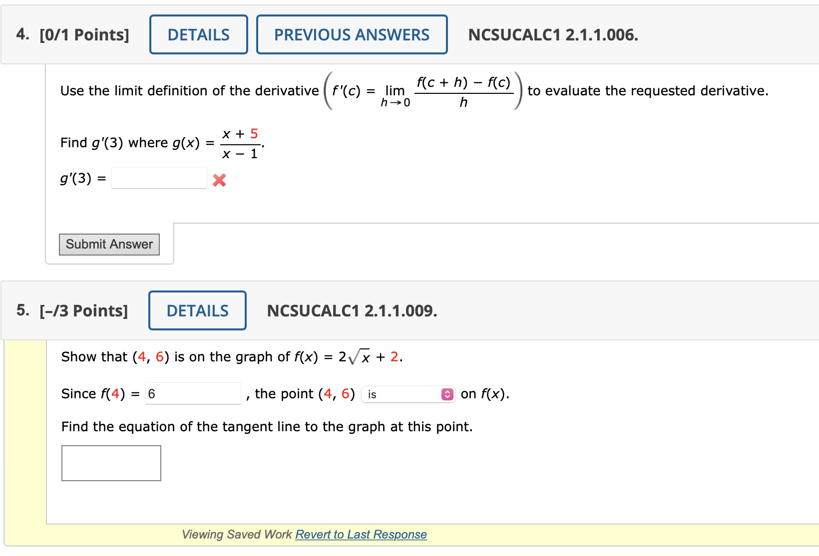 Solved Use the limit definition of the derivative | Chegg.com