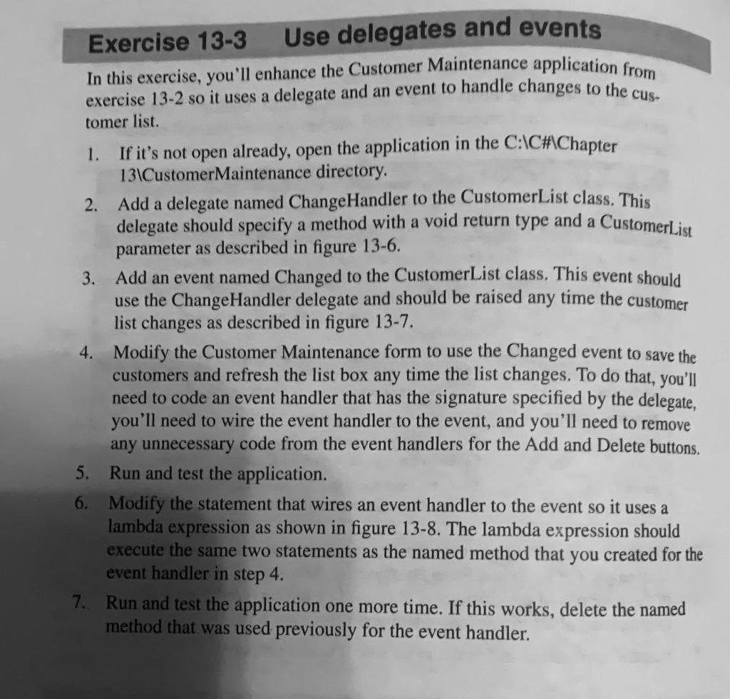 Solved Exercise 13 1 Create A Customer Maintenance 