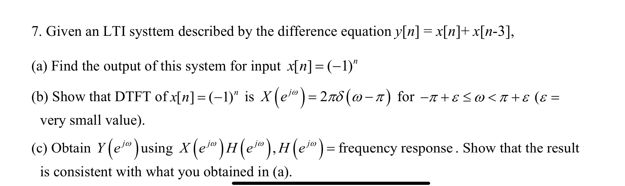 Given an ﻿LTI systtem described by ﻿the difference | Chegg.com