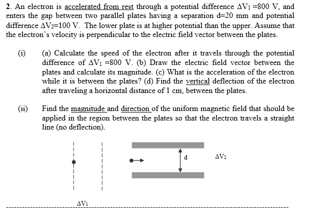 Solved 2. An electron is accelerated from rest through a | Chegg.com