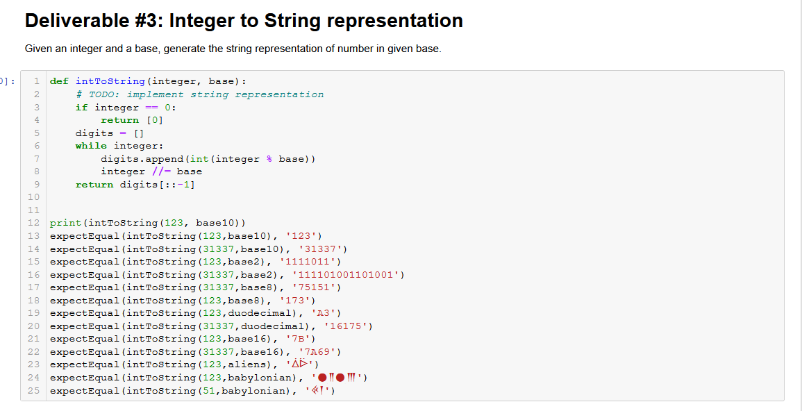 Solved Please solve deliverable 3 Given an integer and a | Chegg.com