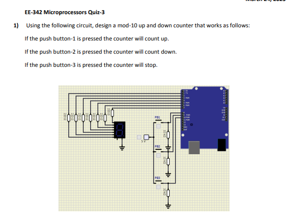 Solved EE-342 Microprocessors Quiz-3 1) Using the following | Chegg.com