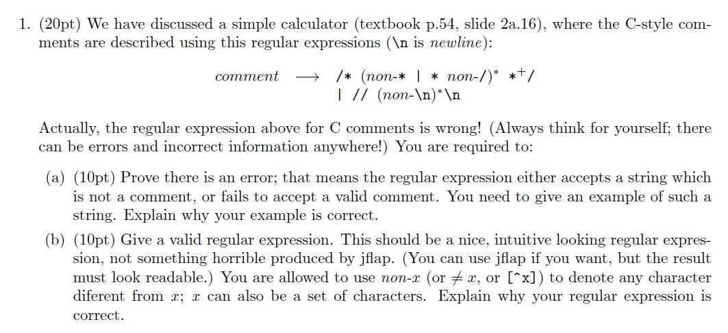 1. (20pt) We have discussed a simple calculator | Chegg.com