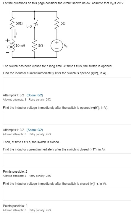 Solved For the questions on this page consider the circuit | Chegg.com