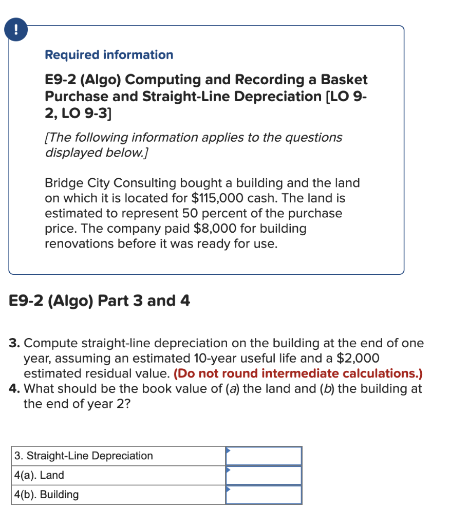Solved Required information E9-2 (Algo) Computing and | Chegg.com