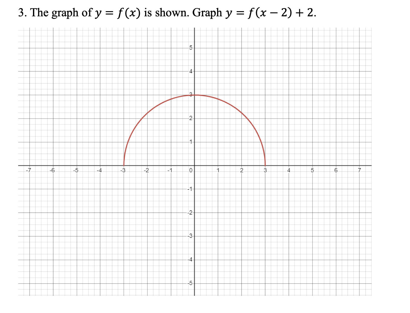 Solved The graph of y=f(x) is shown. Graph y=f(x-2)+2. | Chegg.com Solved The graph of y=f(x) is shown. Graph y=f(x-2)+2. | Chegg.com