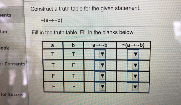 Solved Construct a truth table for the given statement. ents | Chegg.com