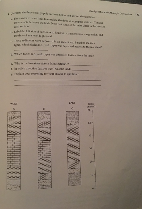 Solved EXERCISES Stratigraphy and Lithologic Correlation | Chegg.com