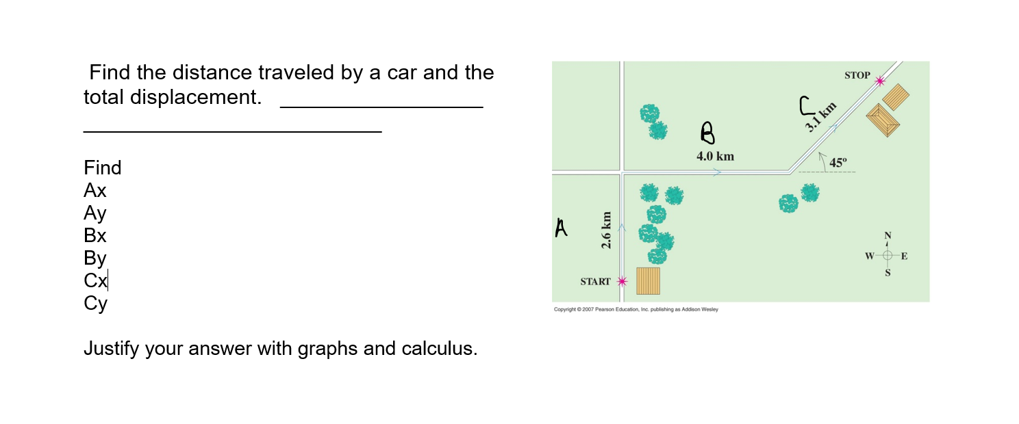 Solved Find the distance traveled by a car and the total | Chegg.com