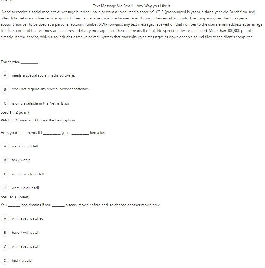 Solved Text Message Via Email - Any Way you Like it Need to | Chegg.com