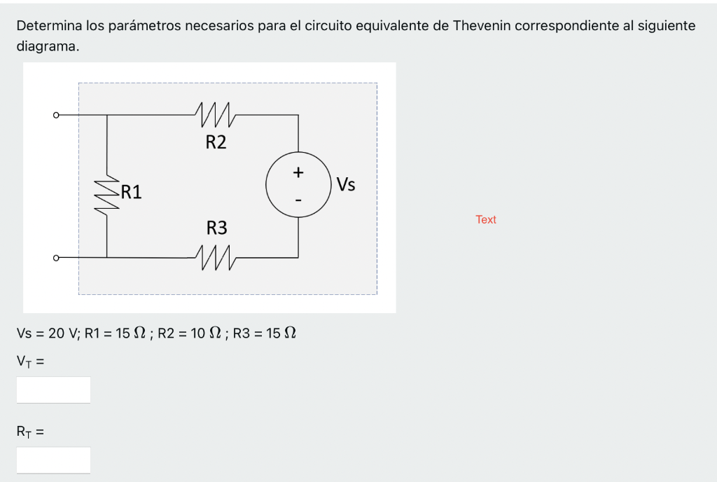 Solved Determina los parámetros necesarios para el circuito | Chegg.com