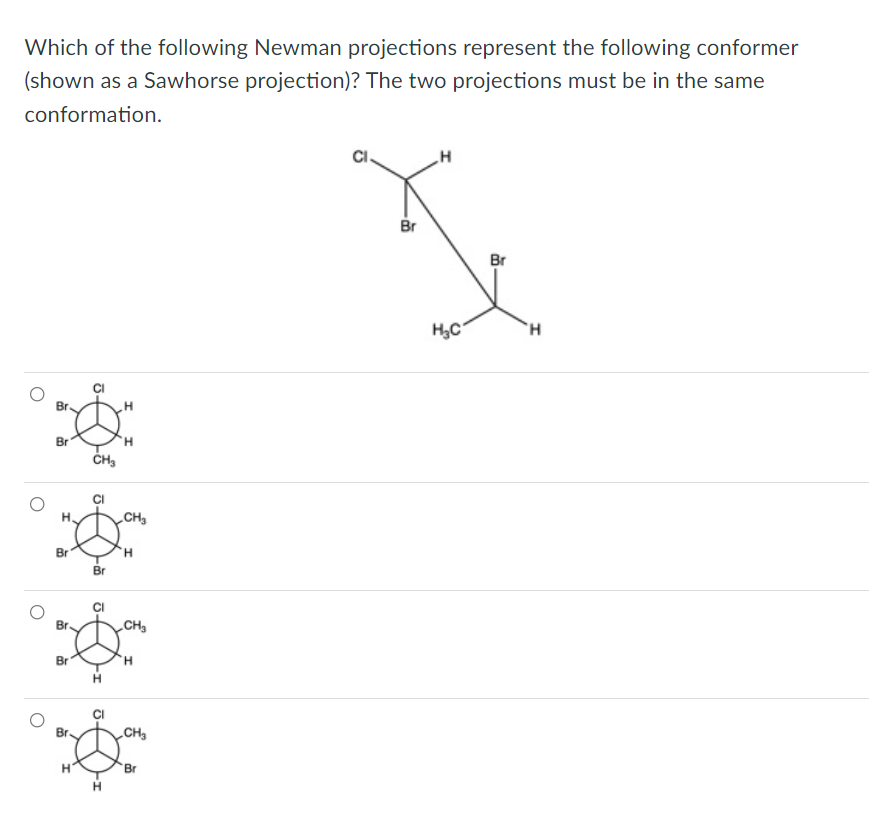 Solved Which of the following Newman projections represent | Chegg.com