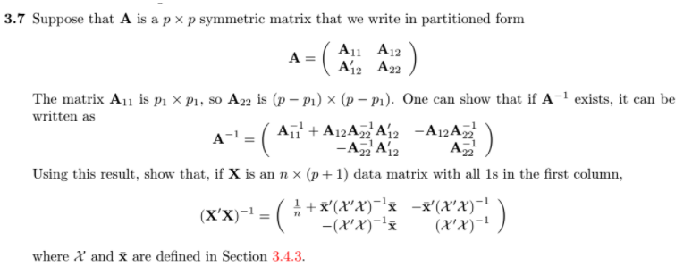 Solved 3.7 Suppose that A is a p