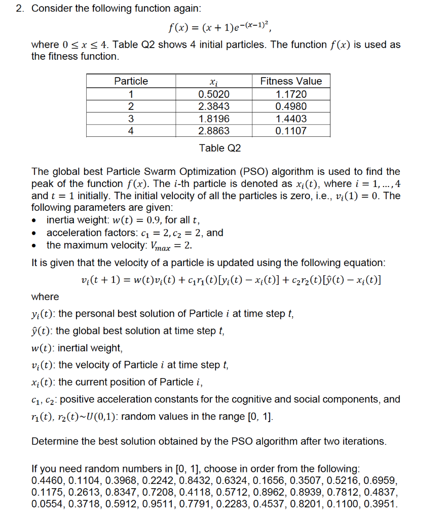 Solved 2. Consider the following function again: | Chegg.com