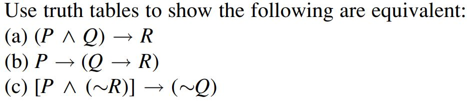 Solved Use truth tables to show the following are | Chegg.com