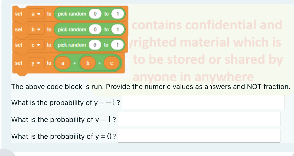 Solved The above code block is run. Provide the numeric | Chegg.com