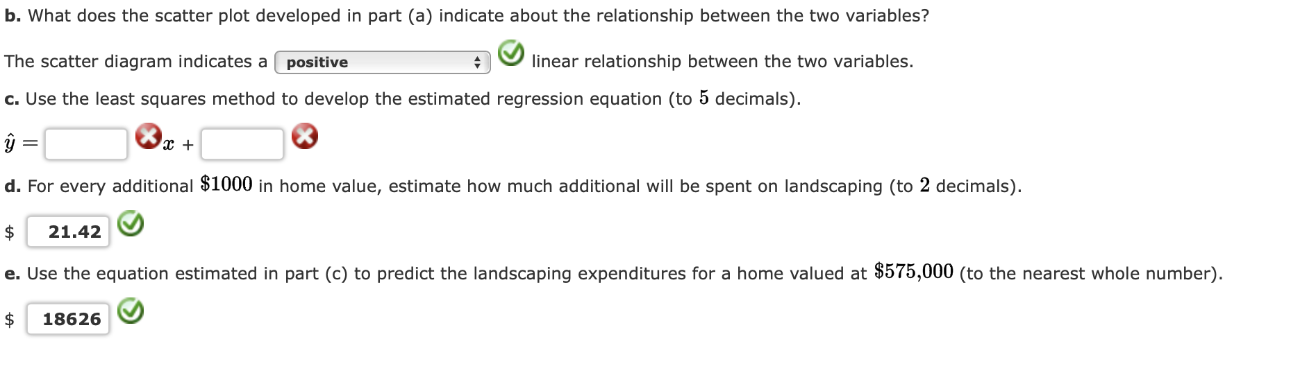 Solved David's Landscaping has collected data on home values | Chegg.com