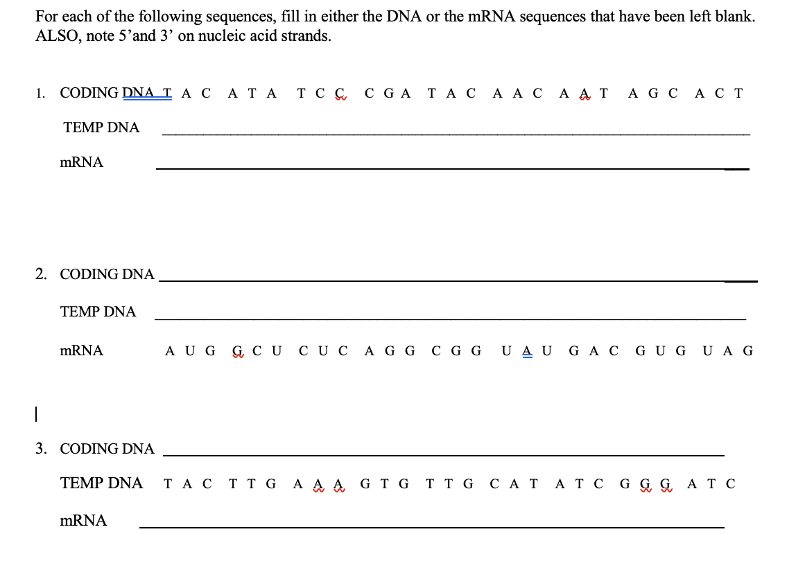 Solved For each of the following sequences, fill in either | Chegg.com