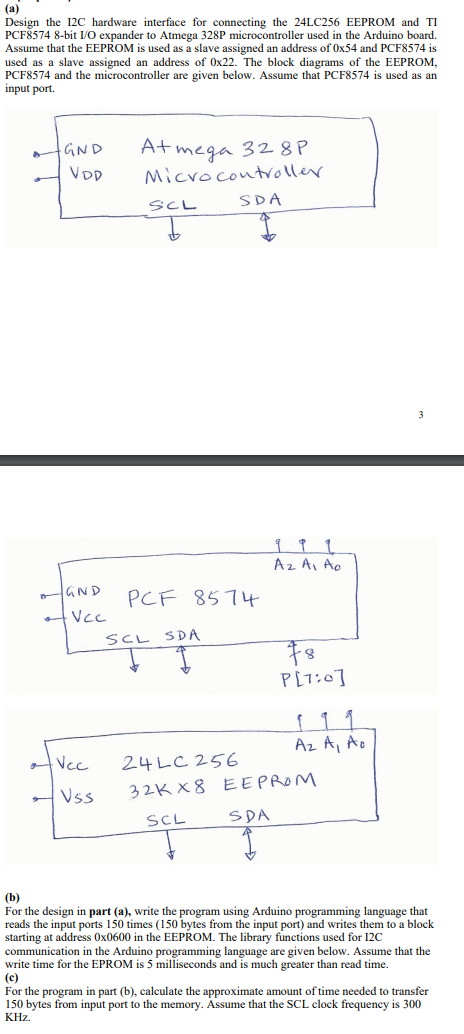 (a) Design the 12C hardware interface for connecting | Chegg.com