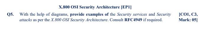 Solved X.800 OSI Security Architecture [EP1] Q5. With the | Chegg.com
