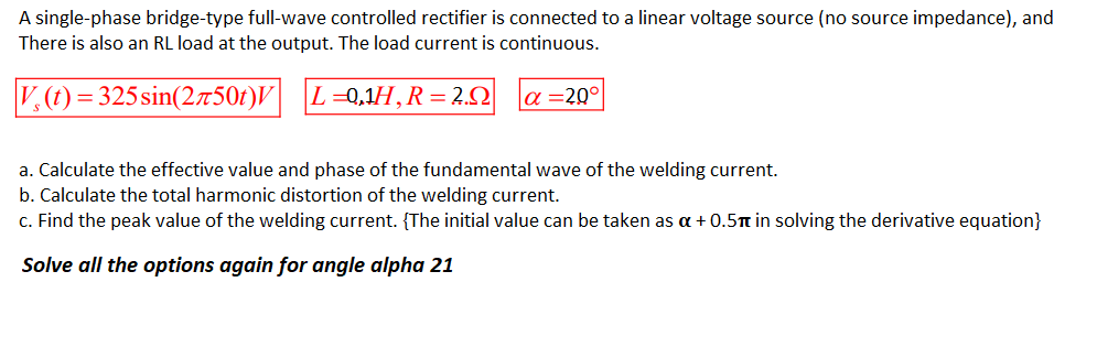 A single-phase bridge-type full-wave controlled | Chegg.com