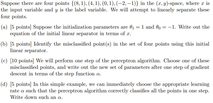 Solved Suppose there are four points {(8,1),(4, 1), | Chegg.com