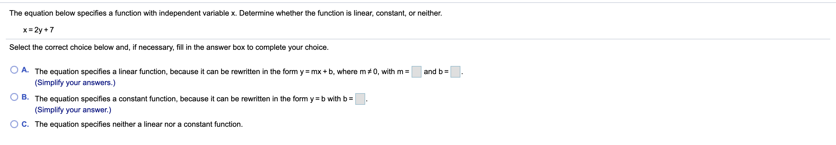 Solved The equation below specifies a function with | Chegg.com