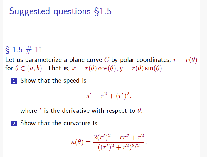 Solved Suggested questions §1.5§1.5#11Let us parameterize a | Chegg.com