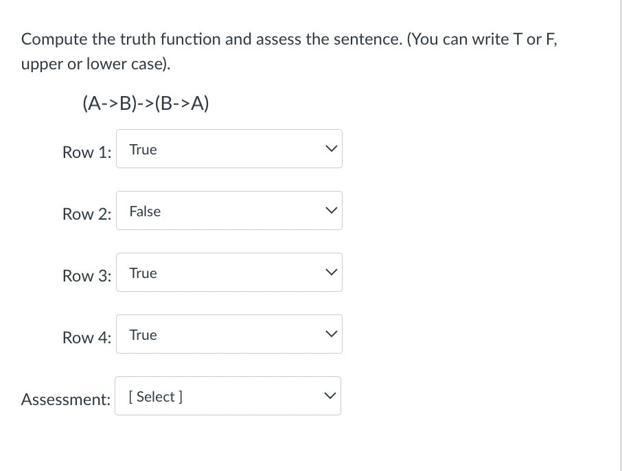 Solved Compute the truth function and assess the sentence. | Chegg.com