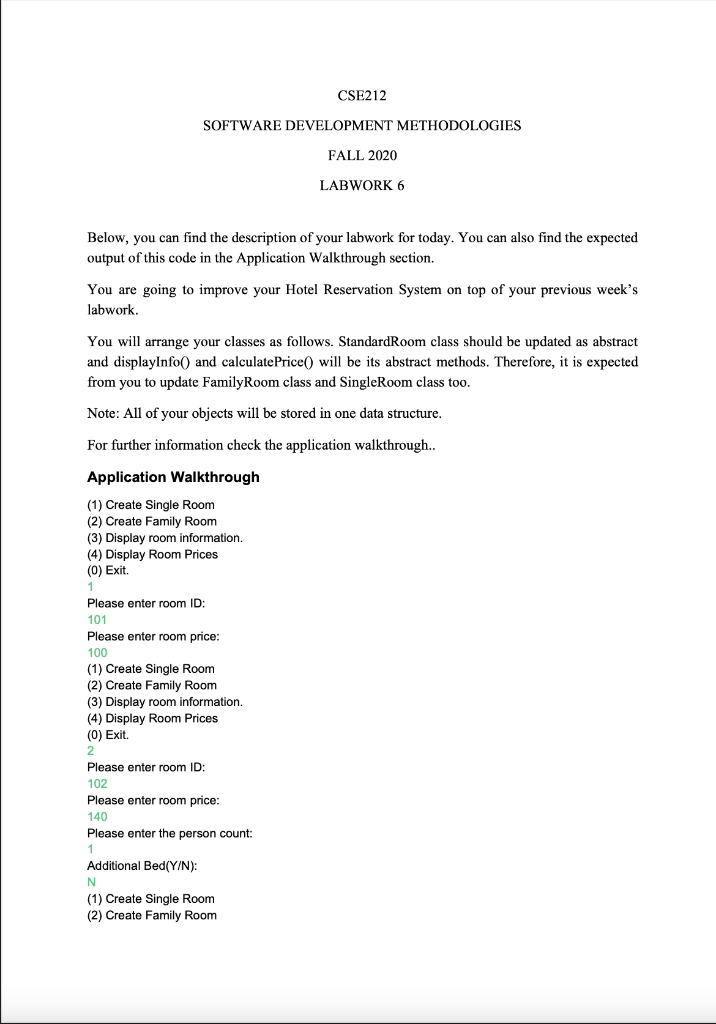 CSE212 SOFTWARE DEVELOPMENT METHODOLOGIES FALL 2020 | Chegg.com