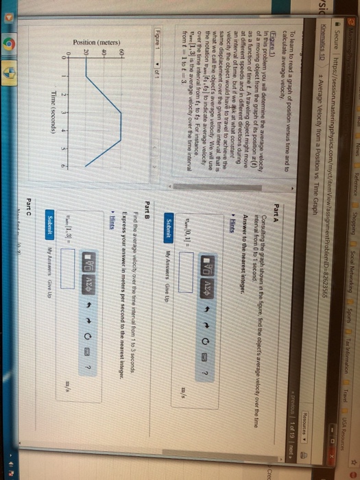 Solved calculate average velocity of a moving object from | Chegg.com